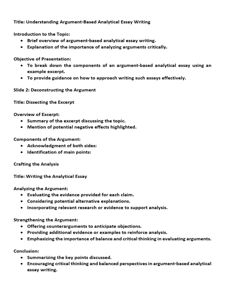 Argument Based Analytical Essay | PDF | Essays | Globalization