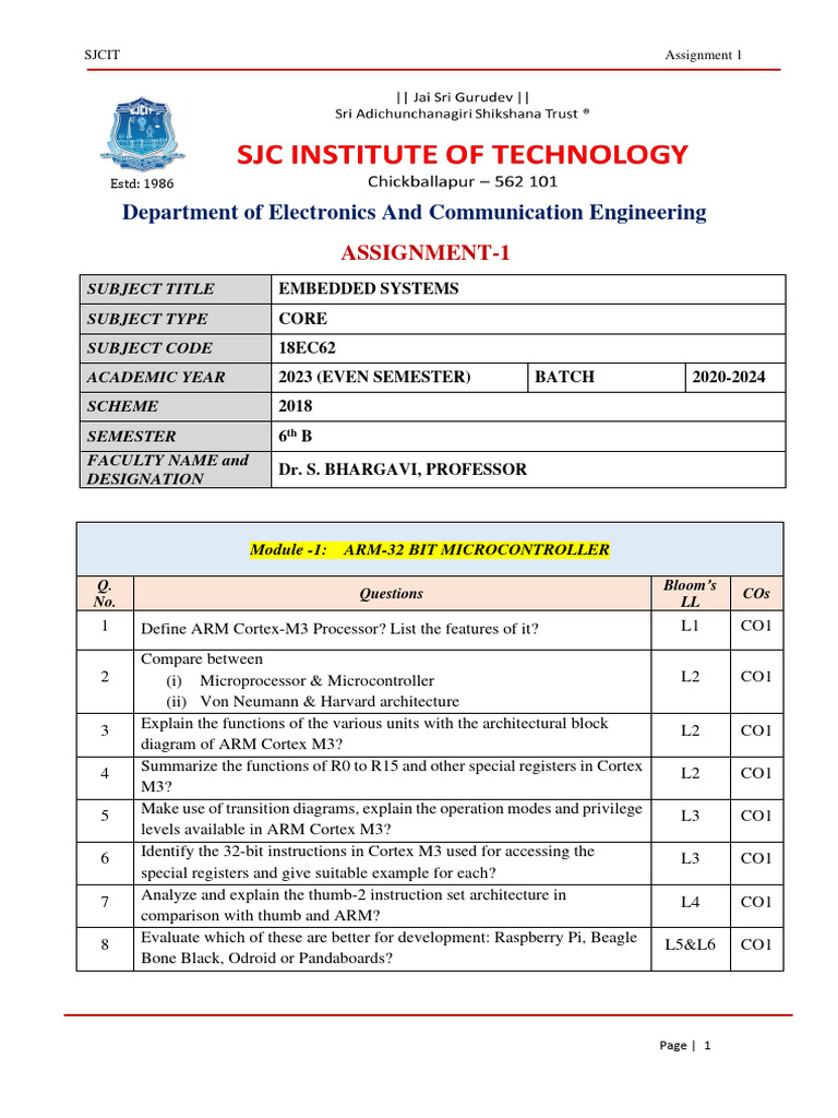 ARM Cortex-M3 Assignment Overview | PDF | Computers | Technology ...