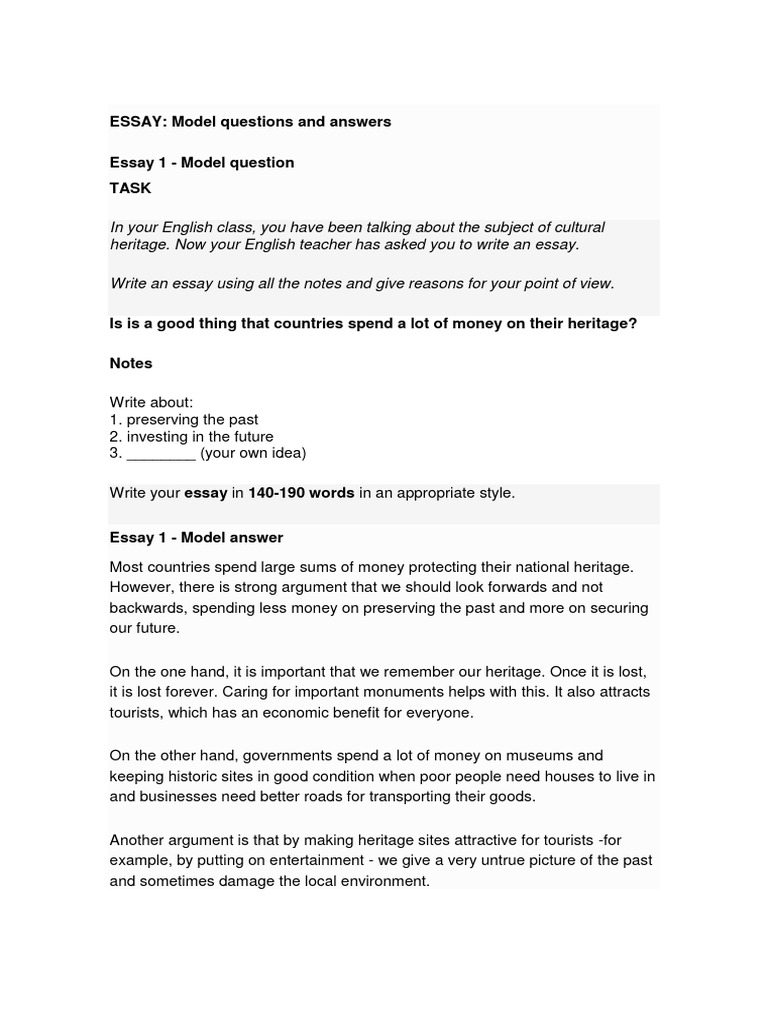 ESSAY Model Questions and Asnwers | PDF | Science | Essays
