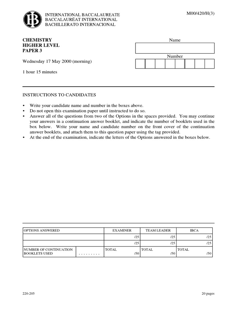 Chemistry_paper_3_HL | PDF | Chlorine | Ozone Depletion