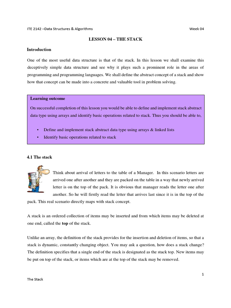 Week04 Lesson 04 Stacks Pdf Constructor Object Oriented