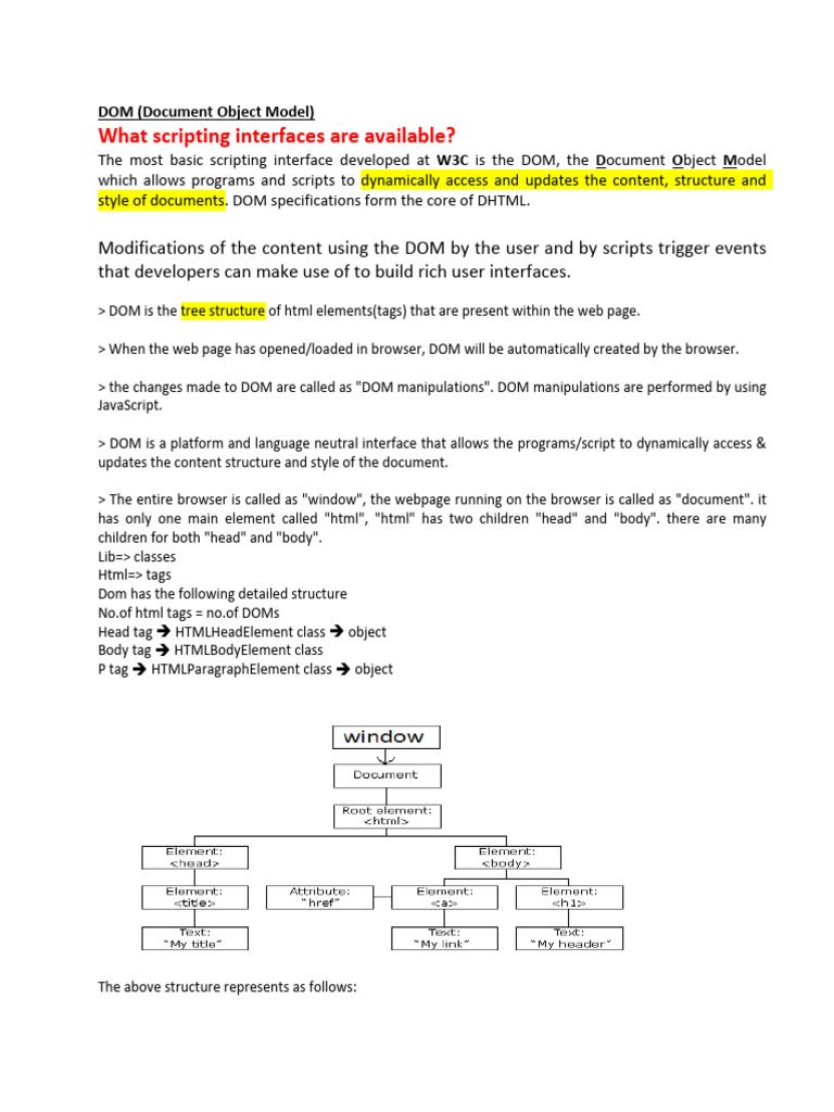 domjs | PDF | Document Object Model | Html Element