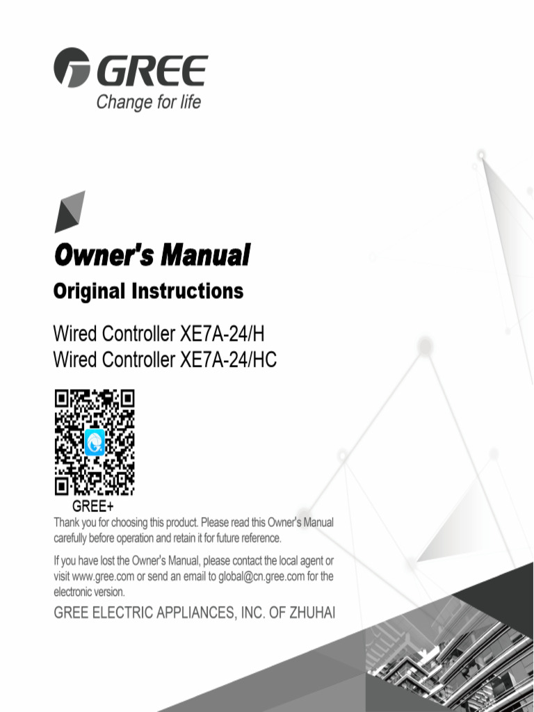 Gree XE7A-24/H Wired Controller Manual | PDF | Celsius | Parameter ...