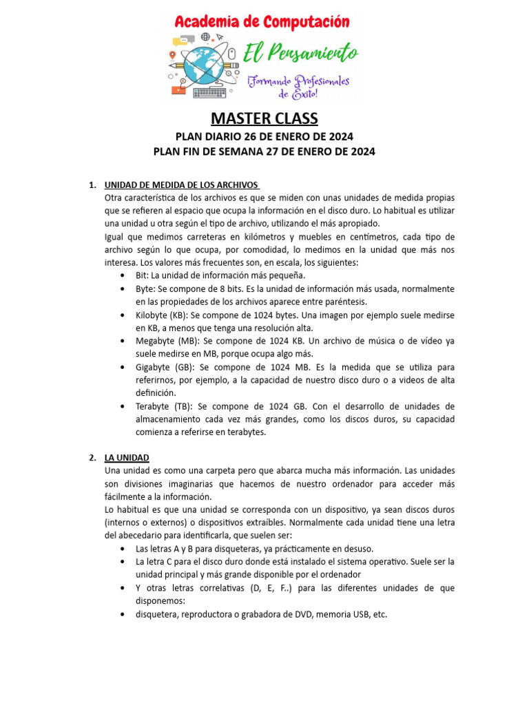 Master Class | PDF | Archivo de computadora | Disco duro