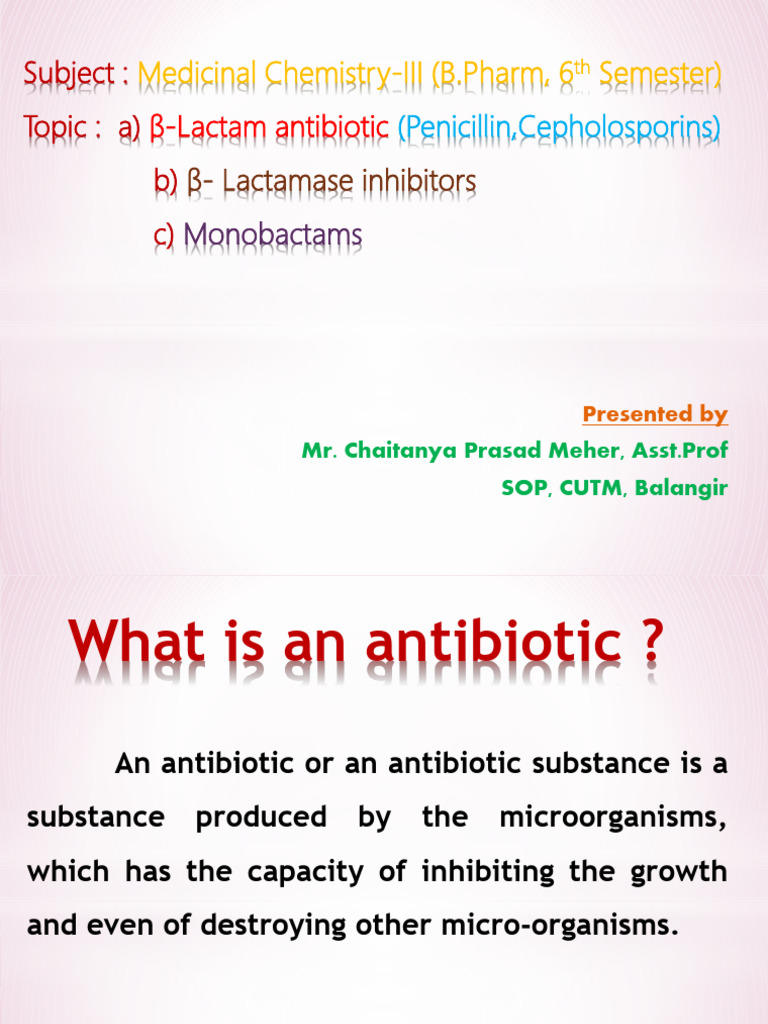 Penicillincephallosporine Beta Lactamase Monobactam | PDF | Penicillin ...