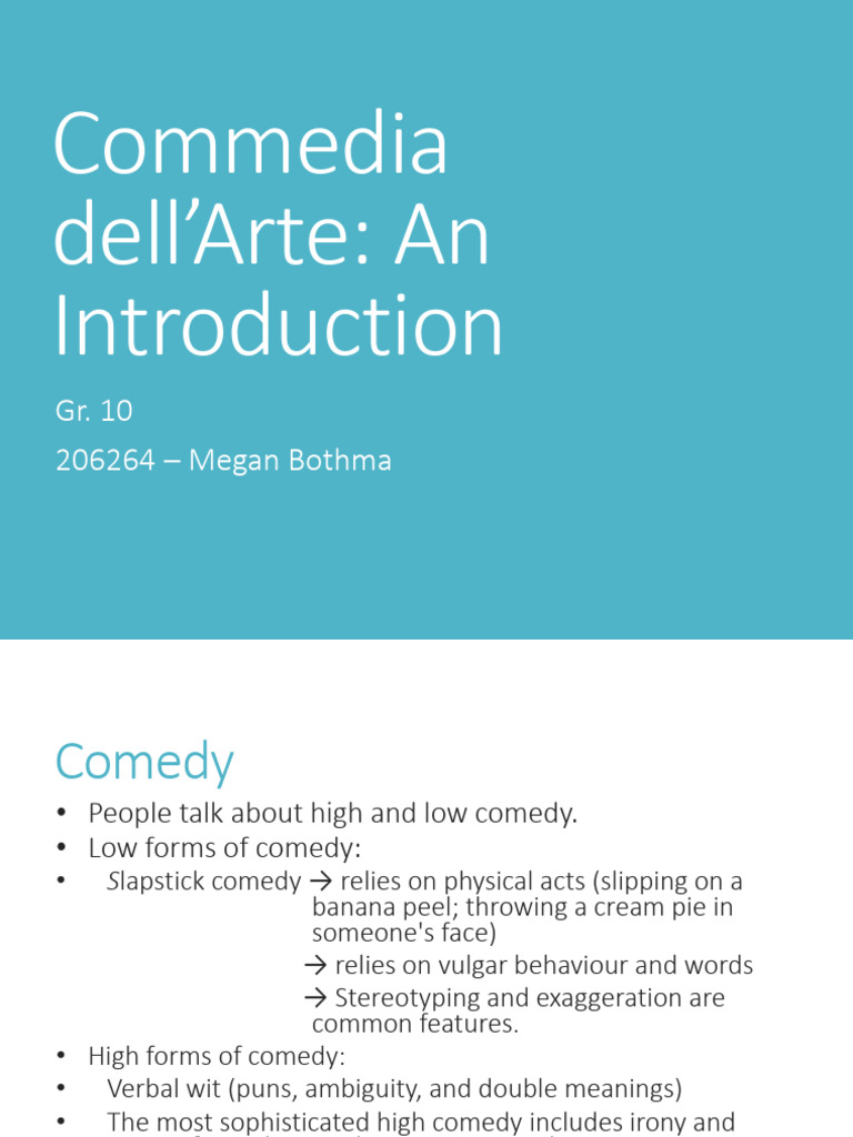 Commedia dell'Arte Character Overview | PDF | Commedia Dell'arte | Comedy