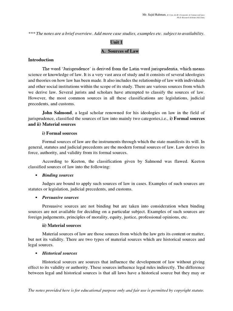 RM Unit 1 | PDF | Precedent | Case Law