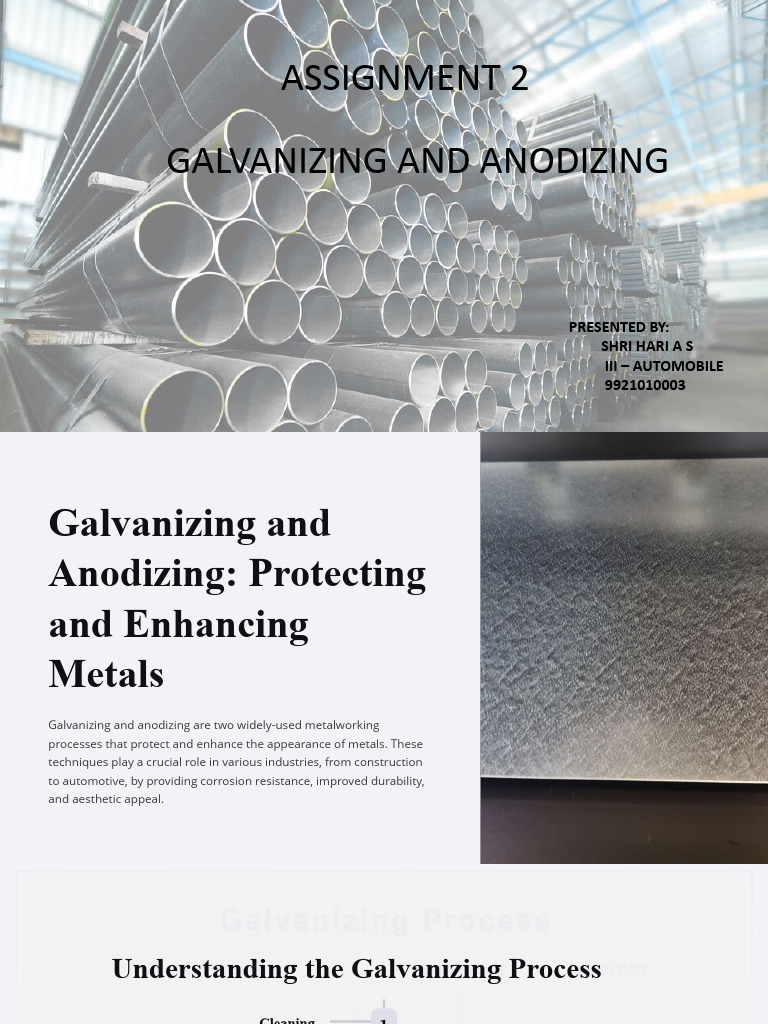 Galvanizing and Anodizing Protecting and Enhancing Metals | PDF ...