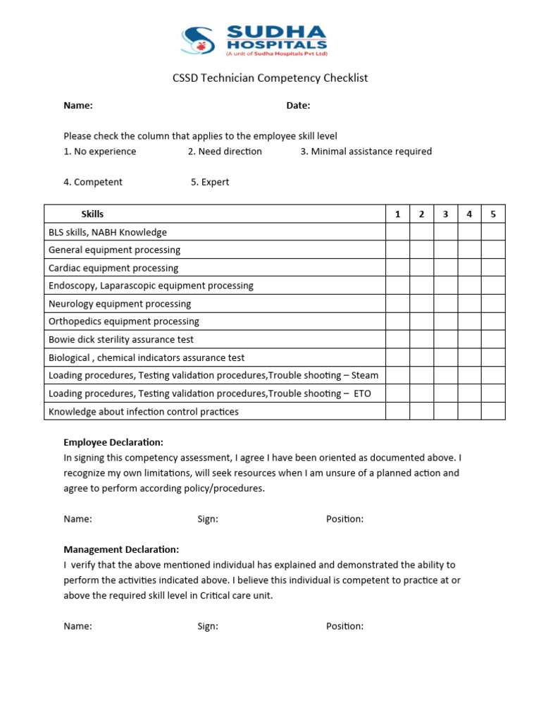 CSSD Tech Competency Final | PDF