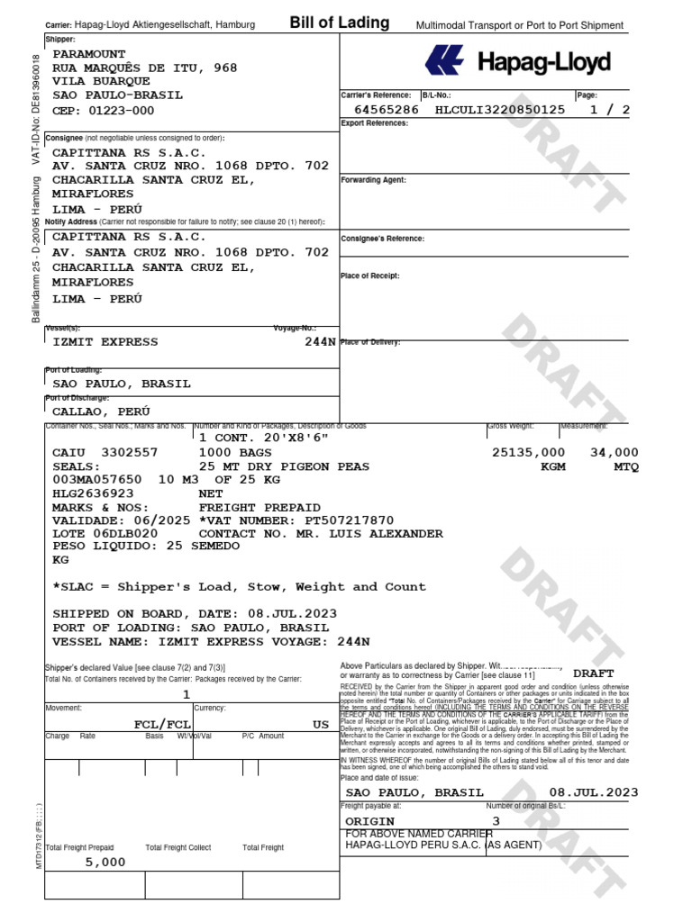 Hapag-Lloyd Aktiengesellschaft, Hamburg: Multimodal Transport or Port ...