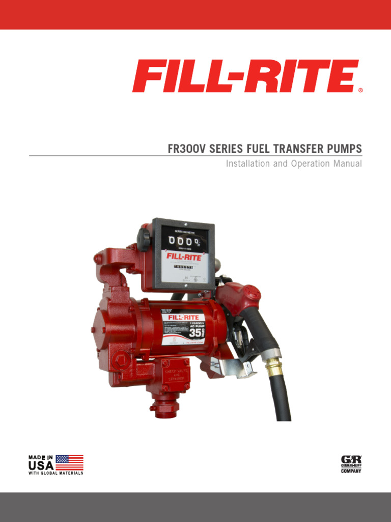 Fill-Rite Fuel Transfer Pump Manual | PDF | Pump | Pipe (Fluid Conveyance)