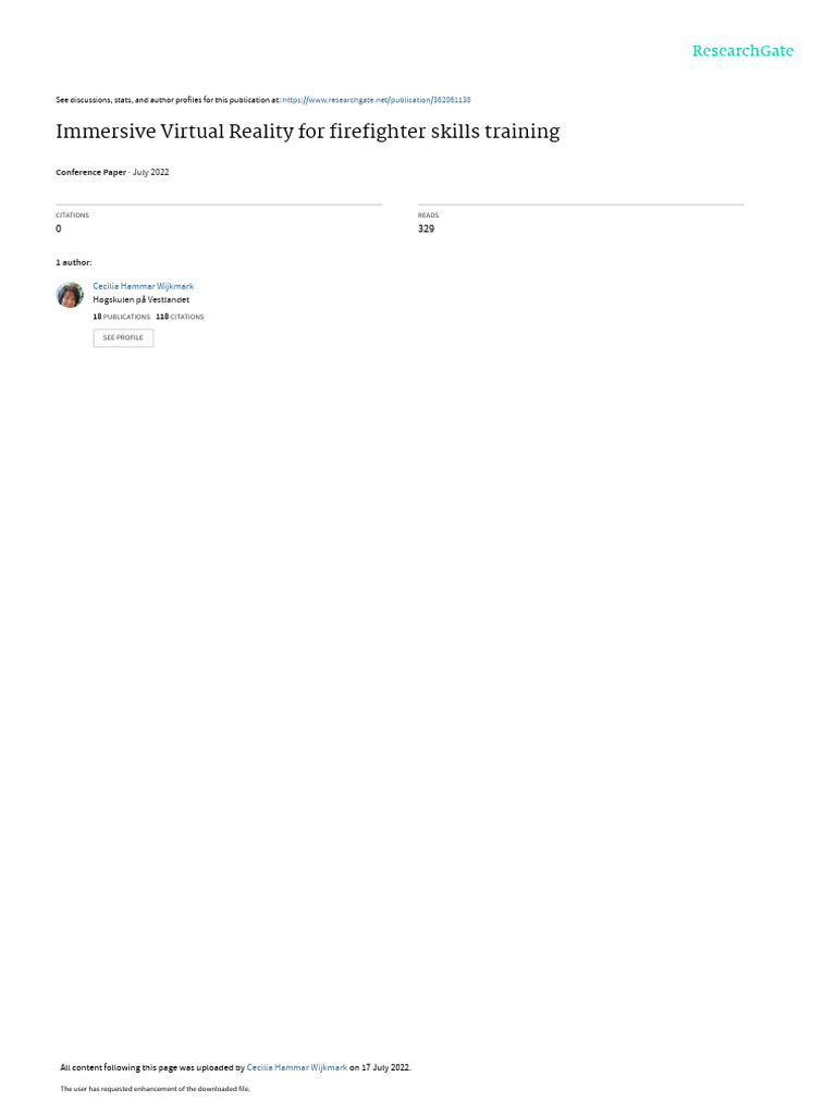 ITEC2022 Abstract | Download Free PDF | Virtual Reality | Cognitive Science