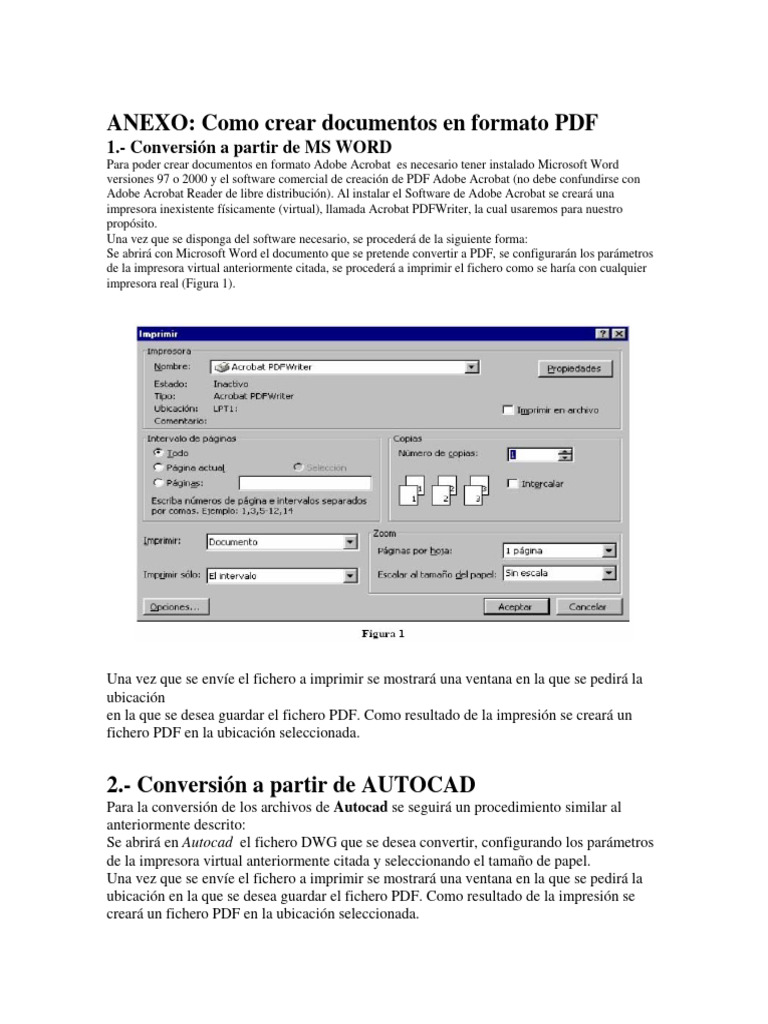 ANEXO: Como Crear Documentos en Formato PDF: 1.-Conversión A Partir de MS WORD | PDF | Archivo ...