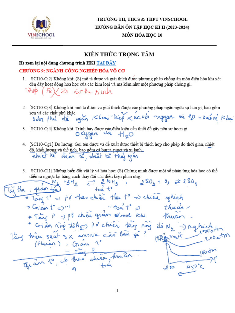 Hướng Dẫn Ôn Tập Giữa Hkii 1 1 | PDF