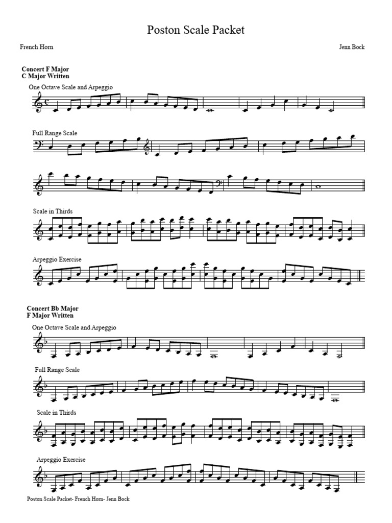 French Horn Scales | PDF | Musical Compositions | Musical Instruments