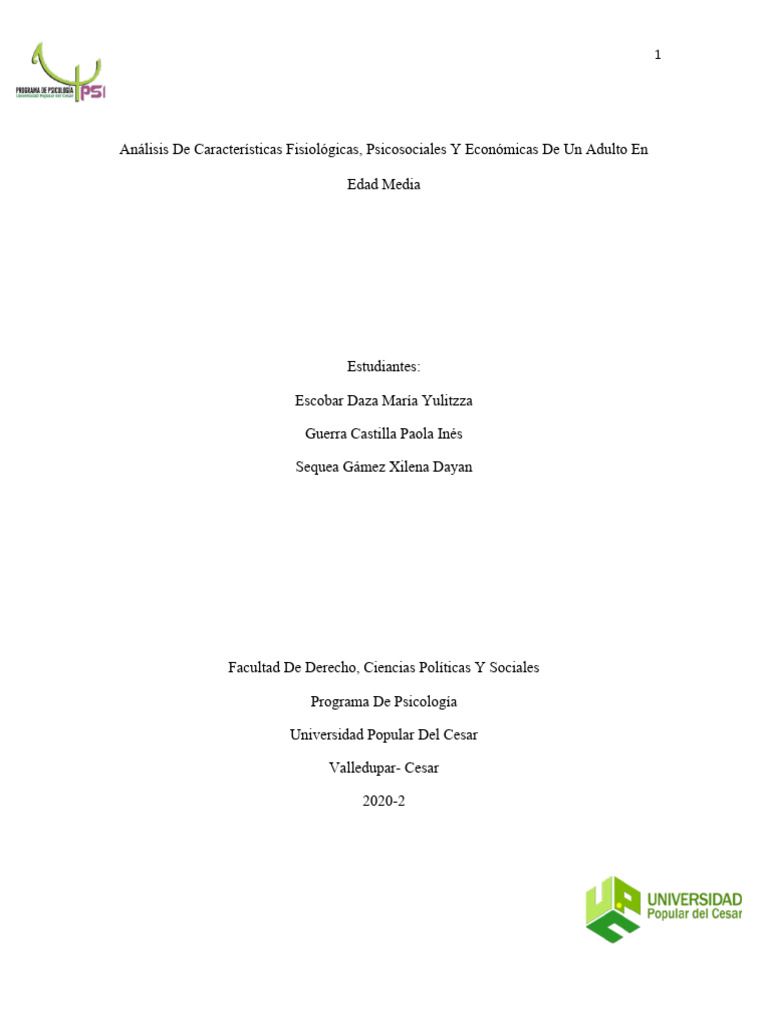 Características Multidimensionales de La Adultez Media en El Desarrollo Human1 | Descargar ...