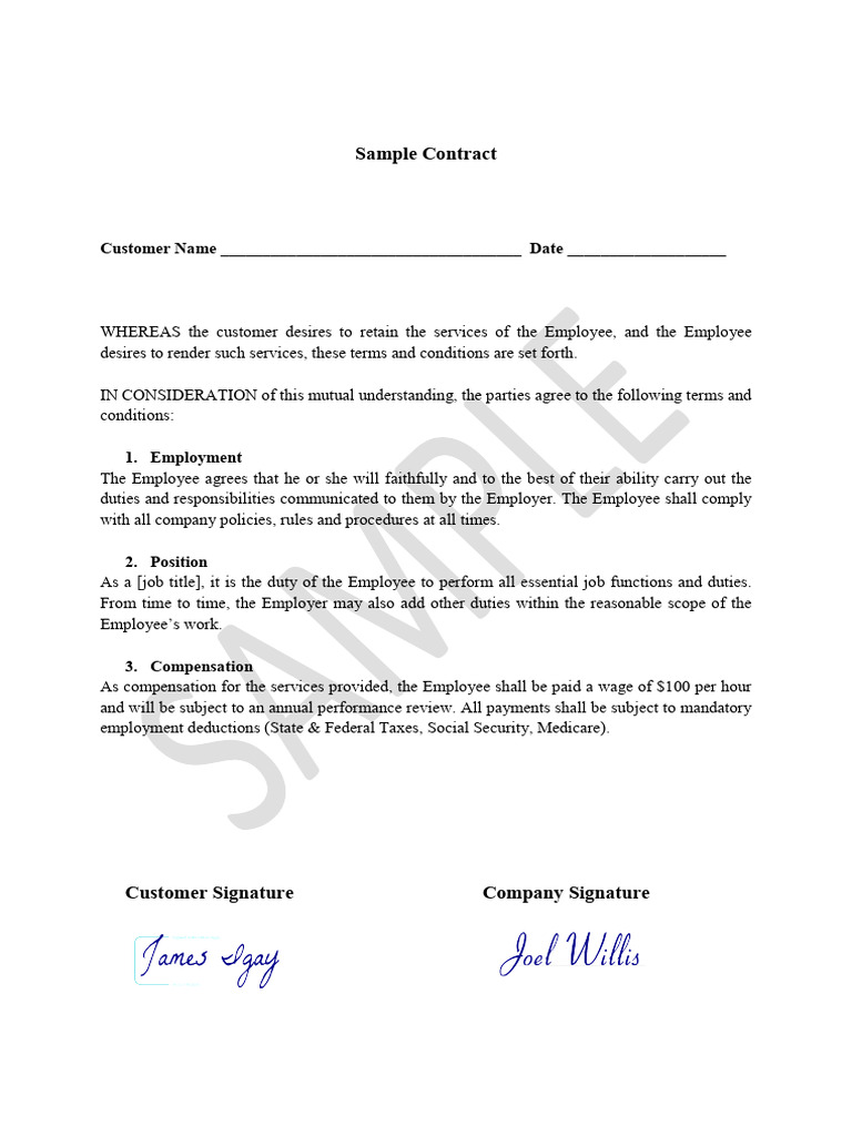 Sample Contract | PDF