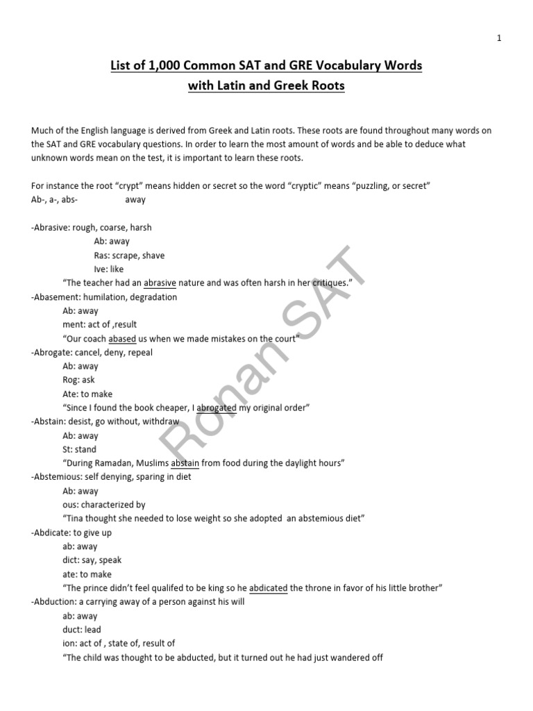 SAT_and_GRE_Vocabulary_Study_Guide | PDF | Judiciaries | Judgment (Law)