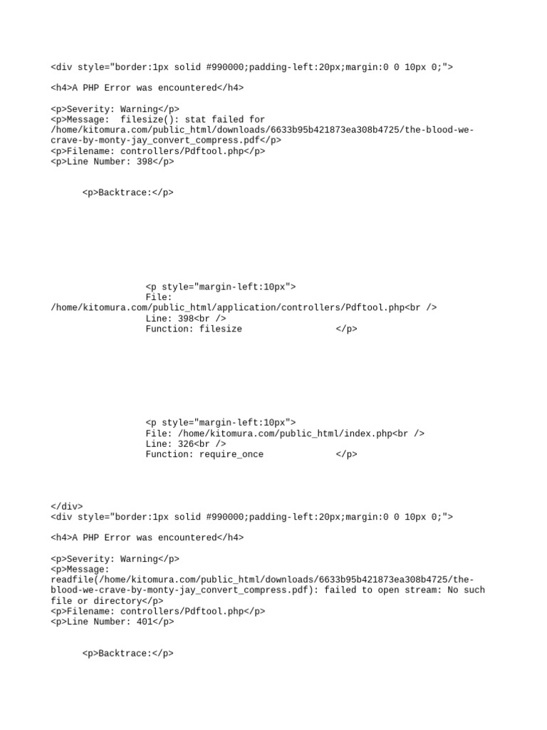 PHP Warning: File Access Errors | PDF | Computers