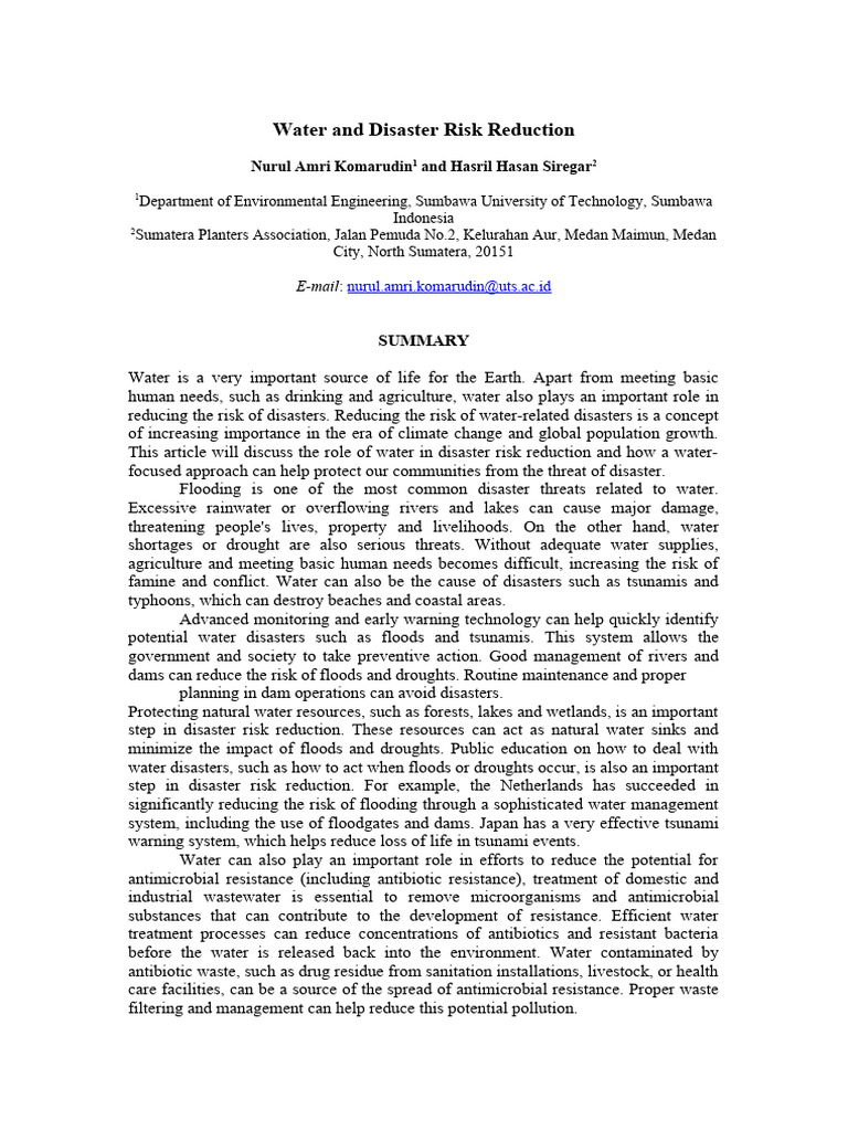 Water and Disaster Risk Reduction [Eng] | PDF | Antimicrobial ...