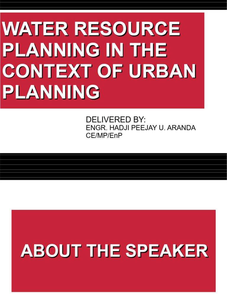 Watere Resources in Planning Presentation | PDF | Water Resources ...