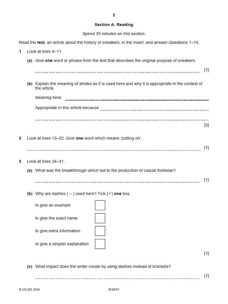 English Paper 1 Questions 1 | PDF | Copyright | Cognition