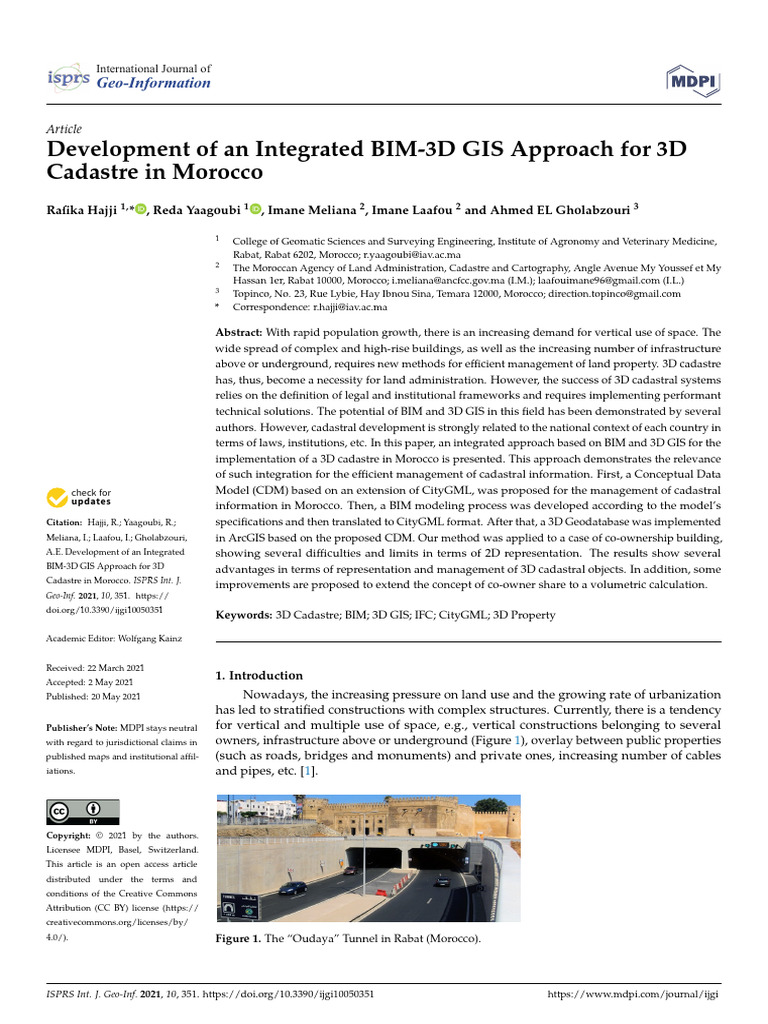2021-Development of An Integrated BIM-3D GIS Approach For 3D Cadastre ...