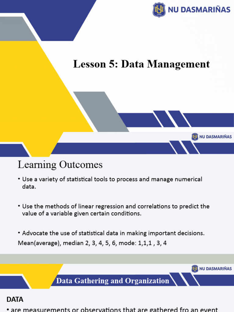 week-8-9-A_L5_DATA-MANAGEMENT | PDF | Sampling (Statistics) | Statistics