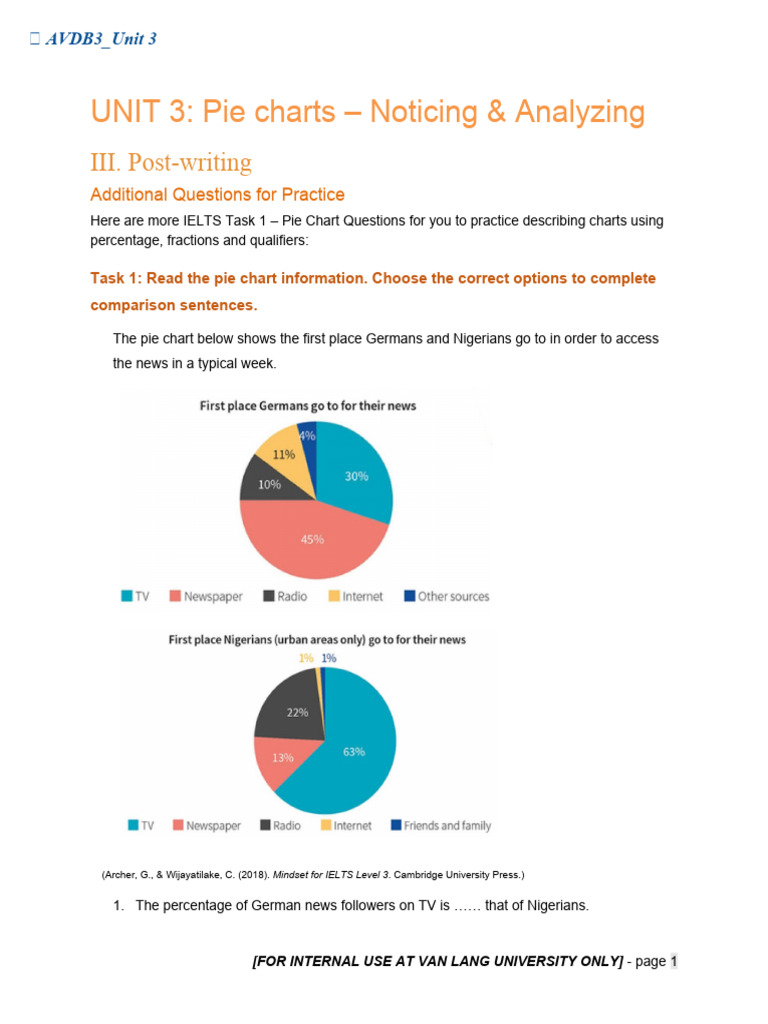 U3. Writing - Pie Charts - Noticing Analysing - AL | PDF | Pie Chart