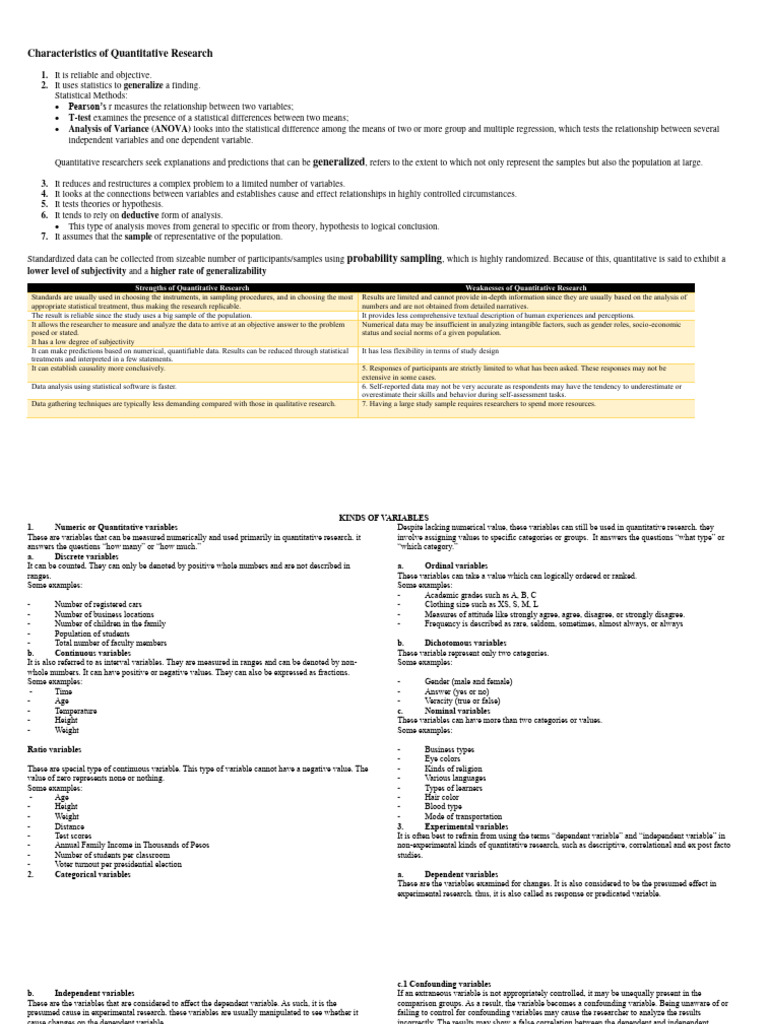 PR2HANDOUTS1 | PDF | Statistics | Quantitative Research