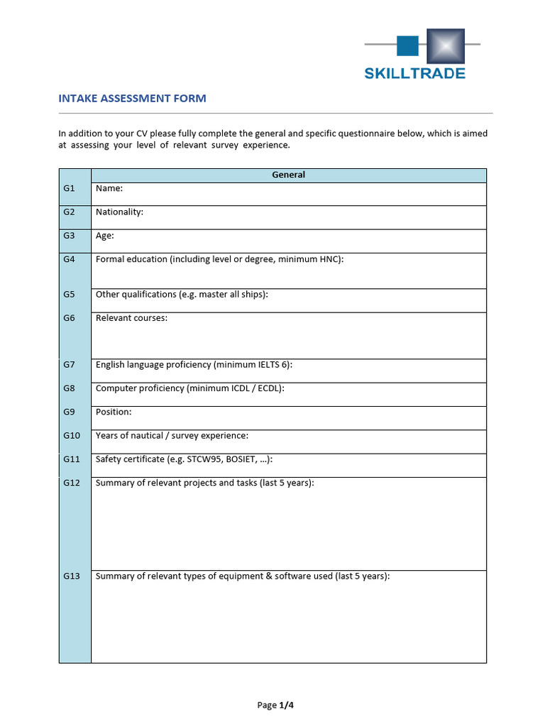 Nautical Survey Experience Assessment Form | PDF | Geodesy | Tide