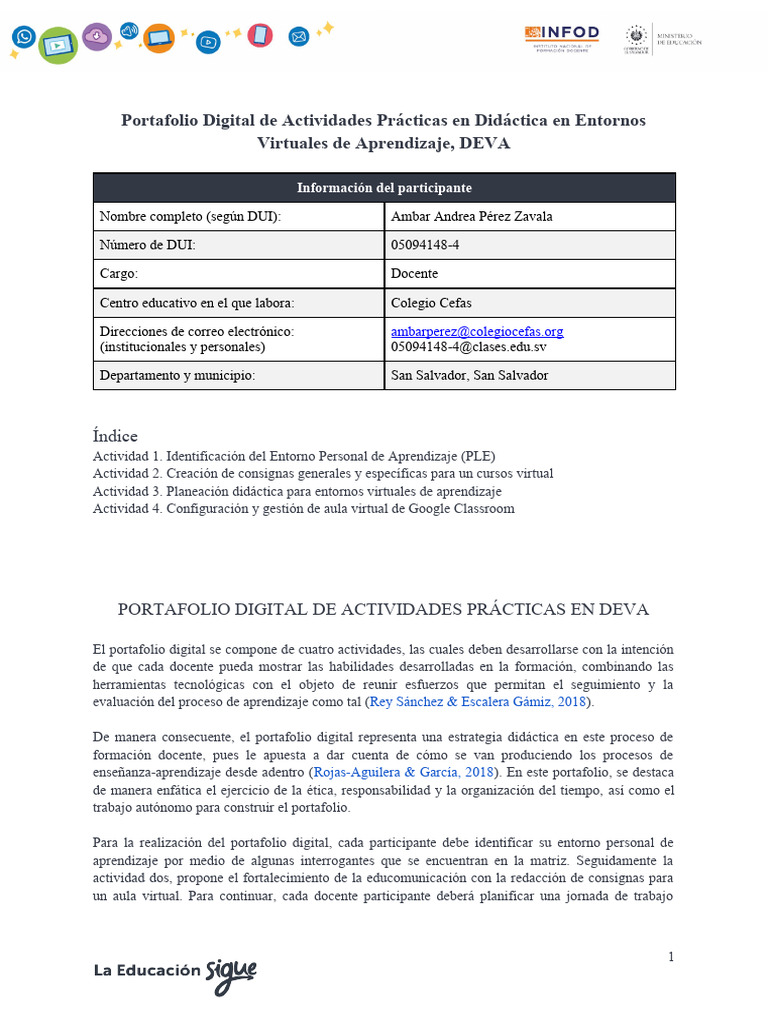 Portafolio Digital en DEVA - Cohorte 3 | PDF | Evaluación | Maestros