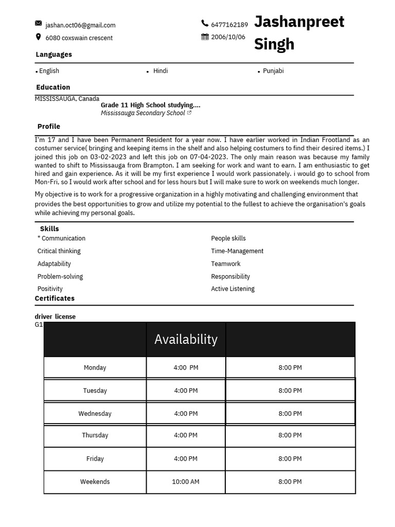 Jashanpreet Singh FlowCV Resume 20240103 PDF | PDF