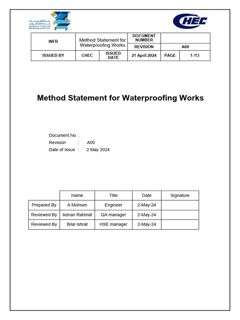 Ms Of Waterproofing1 Download Free Pdf Concrete Sheet Metal