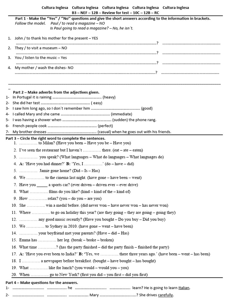 B3 NEF 12B Review For Test 10C-12B RC | PDF | Games & Activities ...