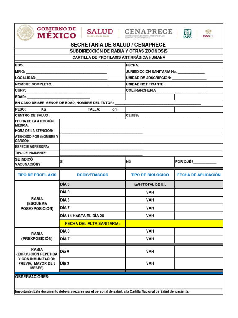 4 - Cartilla Profilaxis Rabia | PDF | Rabia | Salud pública