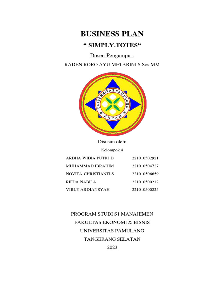 Makalah Bisnis Plan Kelompok 4 | PDF