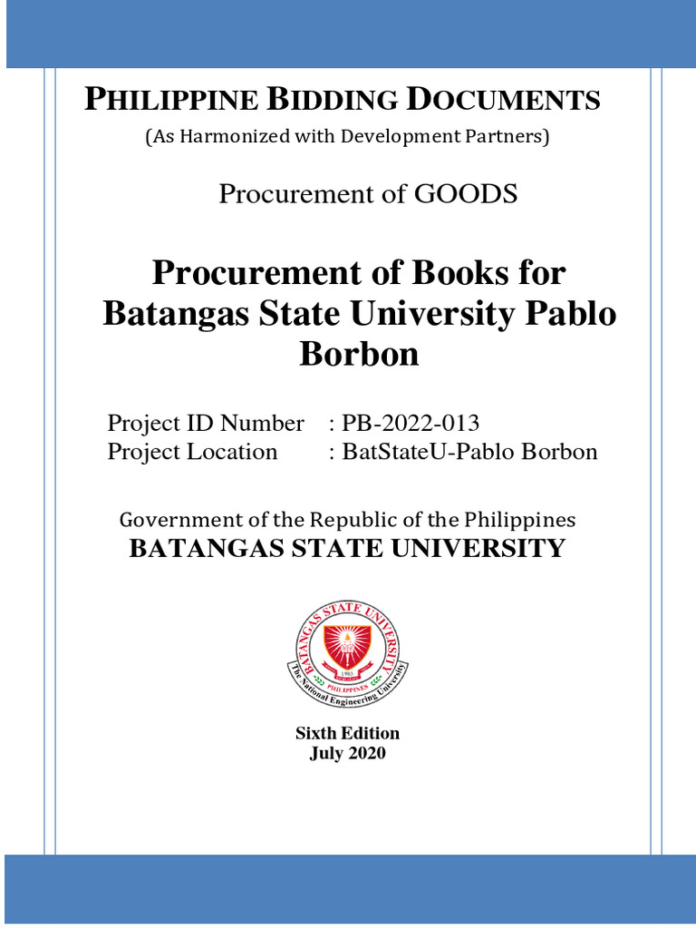 Procurement of Books For Batangas State University Pablo Borbon | PDF ...