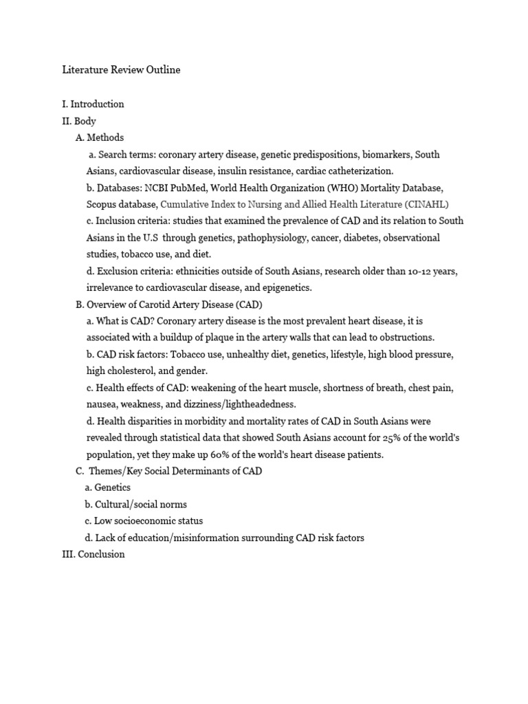 Literature Review Outline | PDF