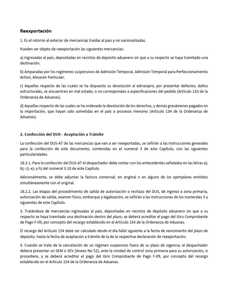 Guía de Reexportación Aduanera | PDF | aduana | Comercio