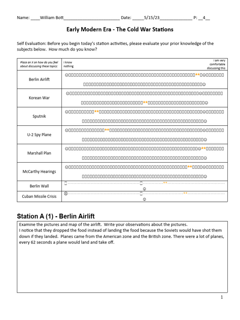 Cold War Stations Student Handout | PDF | Sputnik 1 | International ...