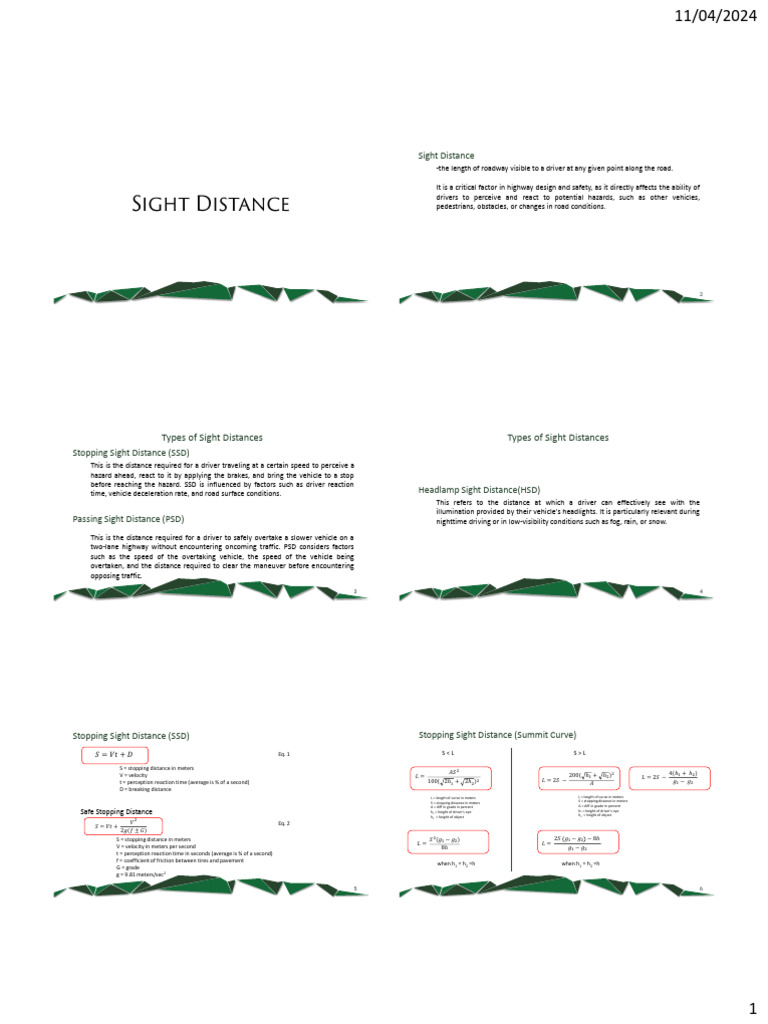 Sight_Distance | PDF | Traffic | Vehicles