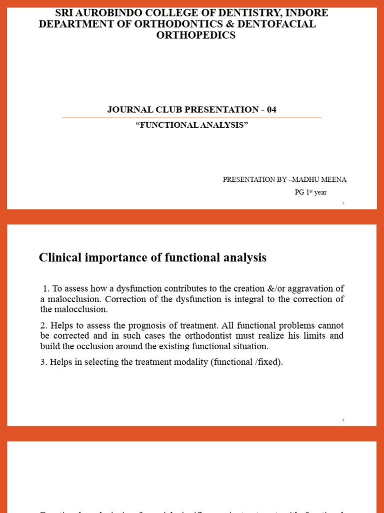 functional analysis | PDF | Orthodontics | Dental Anatomy