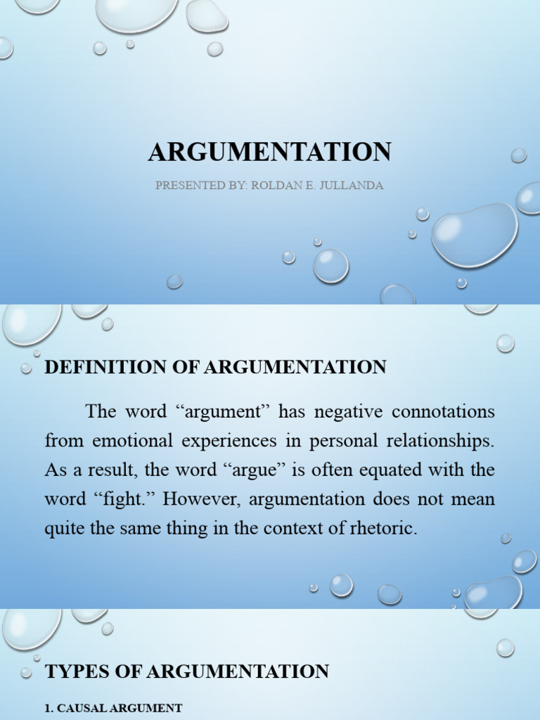 Types of Argumentation | PDF | Argument | Deductive Reasoning