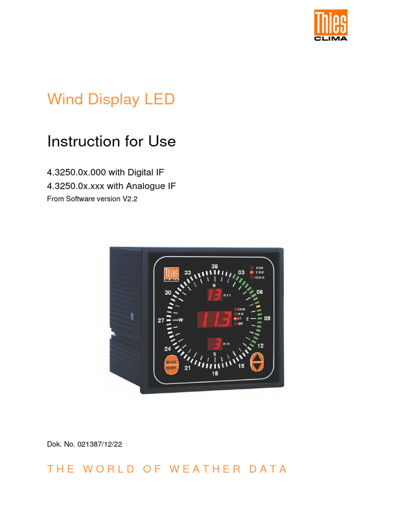4.3250.0x.000-1xx-0xx Wind Display LED Eng | PDF | Alternating Current ...