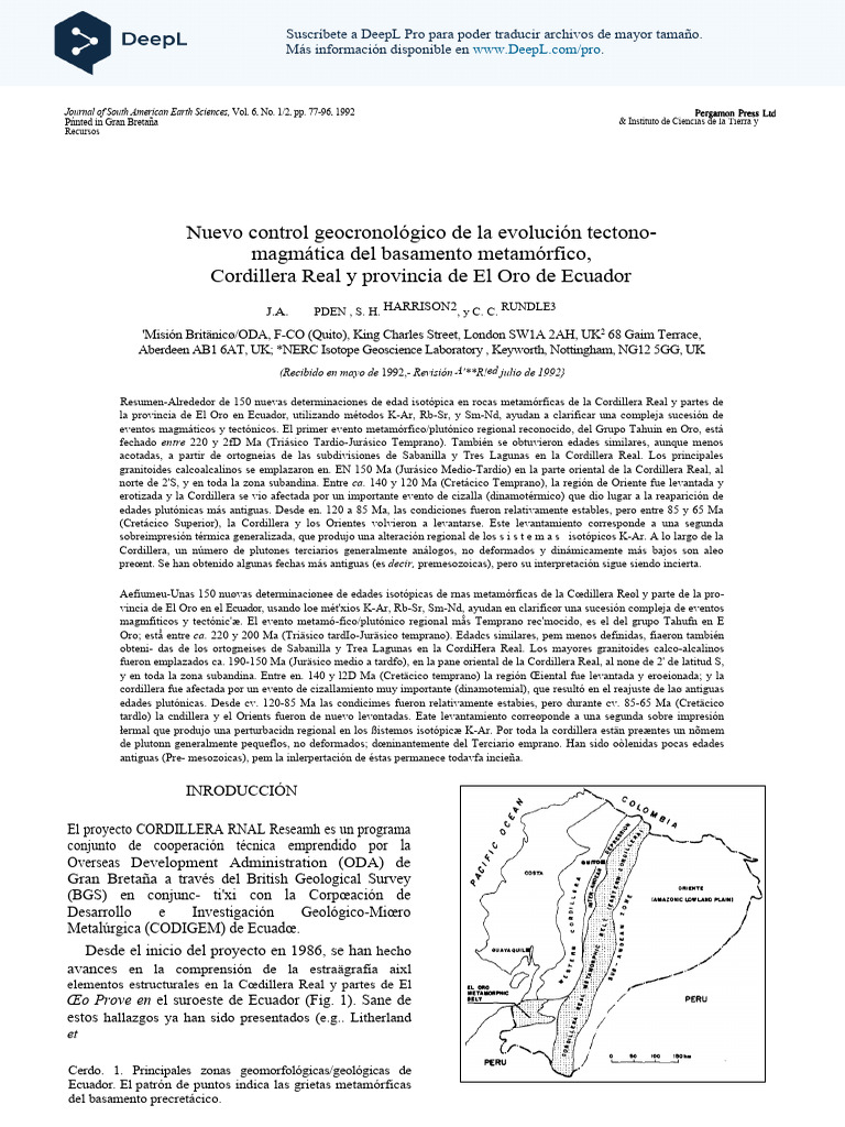 Aspden Et Al., 1992b Es | PDF | Andes | Roca (geología)