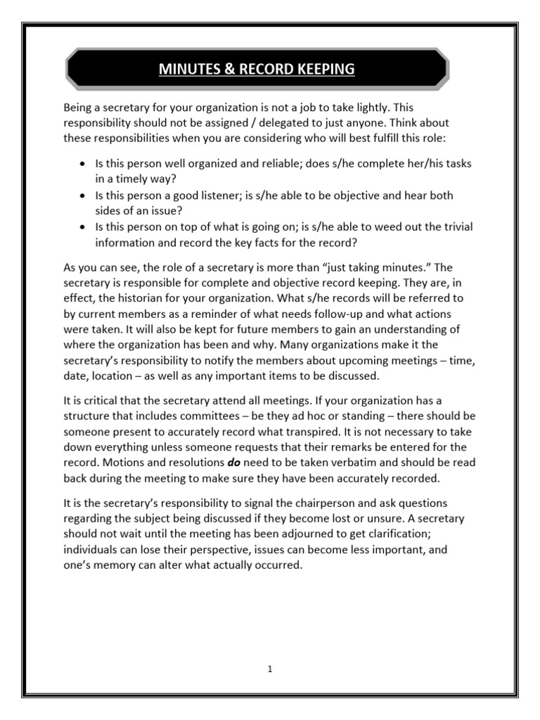 Essential Guide to Taking Meeting Minutes | PDF | Committee