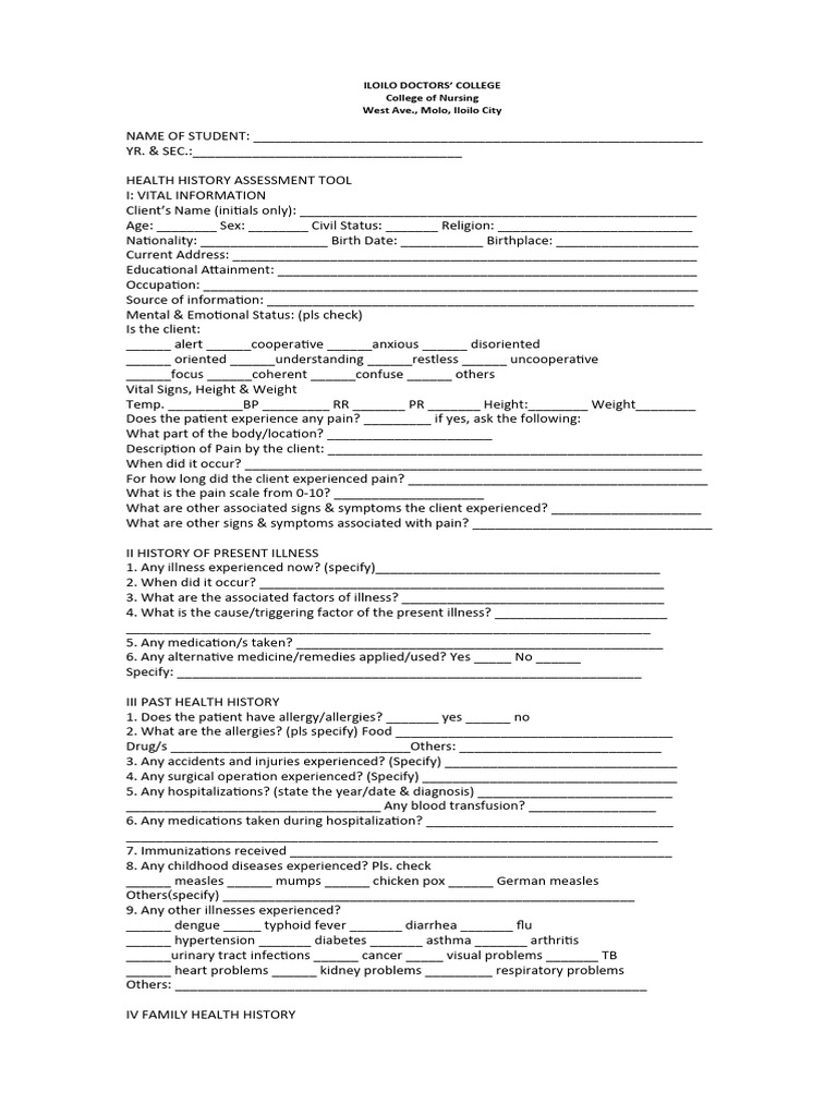 HA Interview Tool | PDF | Pain | Respiratory Diseases