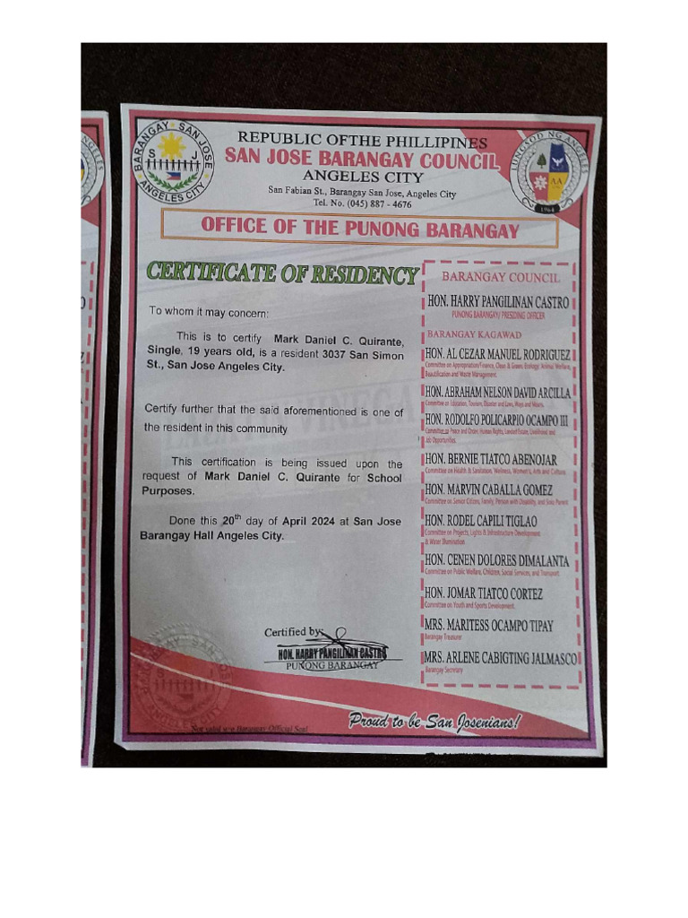 Residency Mark Daniel Quirante | PDF