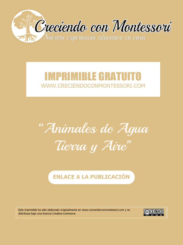 Imprimible Animales de Agua Tierra y Aire | PDF | Zoología